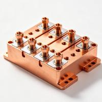 China CNC Machined C11000 ETP Copper Power Distribution Block with Tin-Plated Connection Faces for Electrical Panels for sale