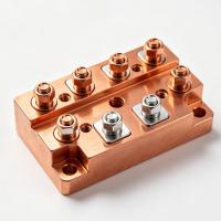 China CNC Machined C11000 ETP Copper Power Distribution Block with Tin-Plated Connection Faces for Electrical Panels for sale