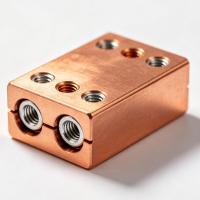 China CNC Machined C10200 OFHC Copper Terminal Block for BESS with 600A+ Current Rating for sale