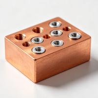China CNC Machined C10200 OFHC Copper Terminal Block for BESS with 600A+ Current Rating for sale