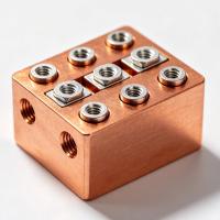 China CNC Machined C10200 OFHC Copper Terminal Block for BESS with 600A+ Current Rating for sale