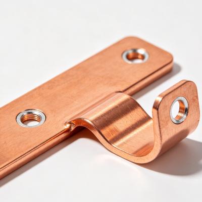 China CNC Machined C11000 ETP Copper Busbar Link with Ra 0.8 Surface Finish and Tin/Silver Plating for Energy Storage Systems for sale