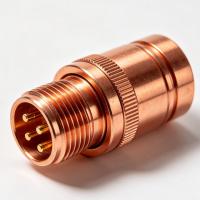 China CNC Machined C11000 ETP Copper Underwater Connector with 50 bar Pressure Rating and 0.02mm Pin Bore Precision for Subsea Applications for sale