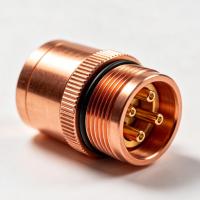 China CNC Machined C11000 ETP Copper Underwater Connector with 50 bar Pressure Rating and 0.02mm Pin Bore Precision for Subsea Applications for sale