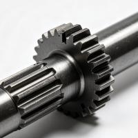 China CNC Turned Carbon Steel 1045 Gear Shaft with HRC 28-35 Hardness for Heavy Duty Equipment up to 1500mm Length for sale