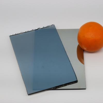 China High Reflective Dark Blue Float Glass 5.3mm 2250x3300mm CE CCC for sale