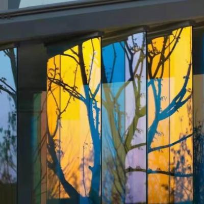 China Dichroic Glass Panels 3-12mm Coated Colorful Decorative Glass 2140x3300mm for sale