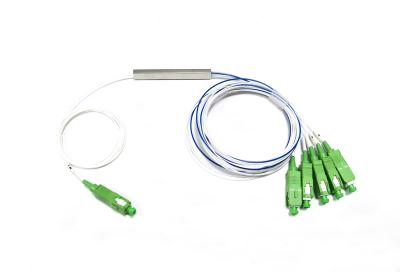 China FTTR Passive 1:5 Unbalanced Mini Blockless Fiber Optic PLC Splitter SC 1X5 70/30 60/40 for sale