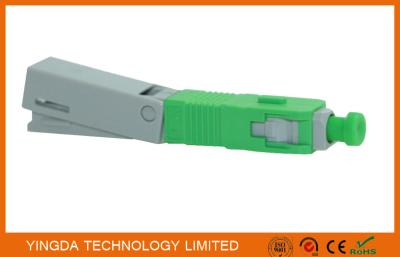 China SC / APC Quick Assembly Connector Embedded Field Installable Fiber Optic Connector Green for sale