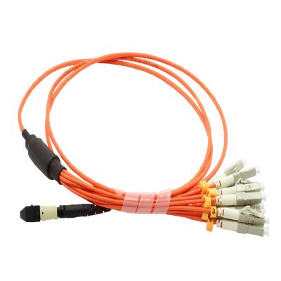 China LC Simplex MTP MPO Cable OS19 / 125UM 12 Fibers Bundle Cable Vacuum packing for sale