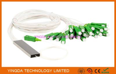 China FTTH 1x32 Mini PLC Splitter Single mode Steel Tube LC APC Connectors for sale