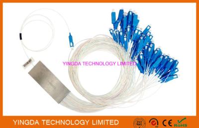 China SC/APC Blockless FTTH Fiber Splitter 1x16 PLC Splitter Single Mode 900um LSZH for sale