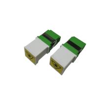China SC APC Simplex Fiber Connector Adapter No Flange Green White Metal Clamp Laser for sale