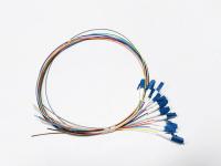China LC UPC 12 Cores Fiber Optic Pigtail Cable Simplex 900um SX 0.5M LSZH for sale