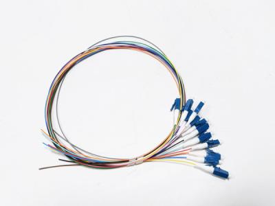 China LC UPC 12 Cores Fiber Optic Pigtail Cable Simplex 900um SX 0.5M LSZH for sale
