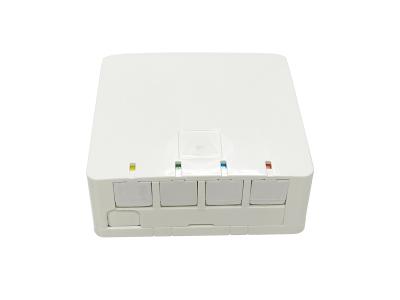 China 4 Ports Indoor Fiber Optic Termination Box DIN Rack Mounted OTB With Dustproof Cover for sale