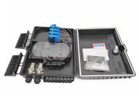 China FTTH Outdoor IP65 Pole Mount Fiber Optic Splitter Box For Drop Cable 2x3mm Black SC for sale