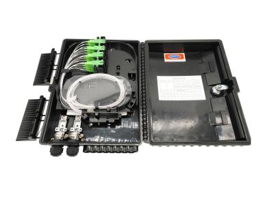 China Outdoor IP65 16 Ports 1x16 Fiber Optic Splitter Box Pole Mount / Wall Mounted Black for sale
