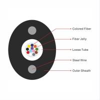 China FTTH Uni-Tube 12Cores Flat Drop Cable Fiber Optic Cable 5*6mm FRP Strength PE Sheath for sale