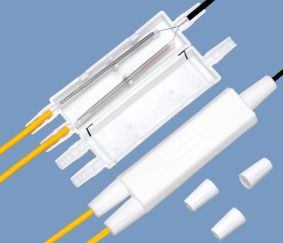 China 1 To 2 Fiber Optic Splicing Protection Box For Drop Cable, Indoor Soft Round Cable 2 Cores for sale