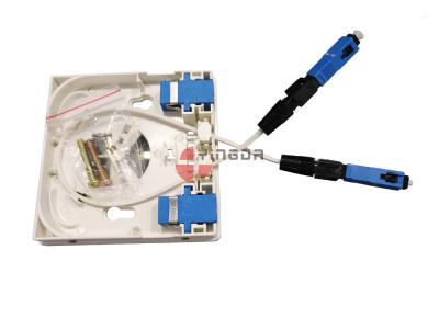 China FTTH Socket Panel In Buildings Wall Mounting With Screws Front Cable Exit Outlet for sale