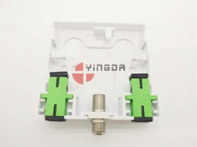 China 2 Port Socket Panel for SC Fiber Adapter Fiber Optic Terminal Box White ABS FTTH Wall Mount for sale