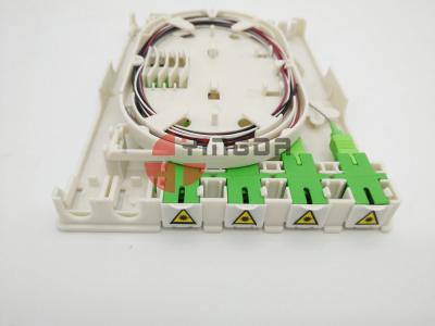China Indoor 4 Cores FTTH Fiber Optic Termination Box for SC/APC Adapter for sale