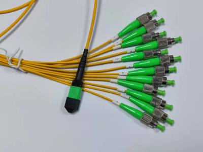 China 12 Fiber MTP MPO Cable With APC Male To FC APC Fanout Patch Cord For High Density Applications for sale