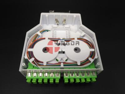 China DIN Plastic Fiber Optic Terminal Box 12 Ports SC/APC Adapters and Pigtails for sale