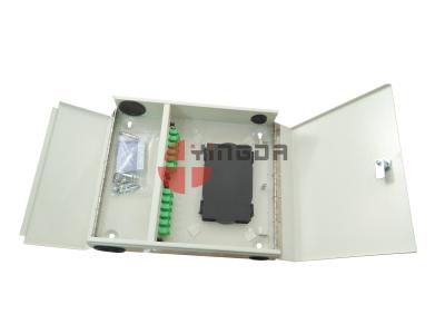 China Waterproof 4 Ports 2 Door Fiber Optic Patch Panel ODF Wall Mounted With SC/APC adapters for sale