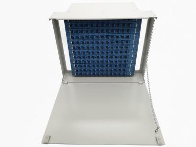 China Single Door Fiber Optic Patch Panel Rack Mount For 12-144 SC LC FC ST Connectors for sale