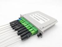 China Optical Splitter PLC Cassette With Pigtail 1x8 PLC Balanced Inset Type SC APC LGX Splitter Box for sale