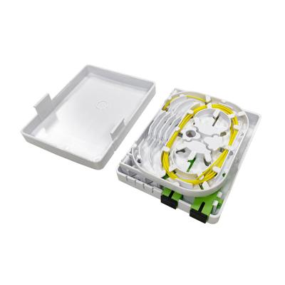 China FTTH PON Plastic Optical Rosette Caja Terminal 2SC Port Fiber Optic Termination Box for Wall Mount Installation for sale