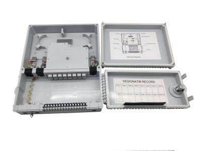 China 16ports FTTH 1*8 PLC Splitter Optical Distribution Box IP65 Indonesia Telecom 2 Doors Gray for sale