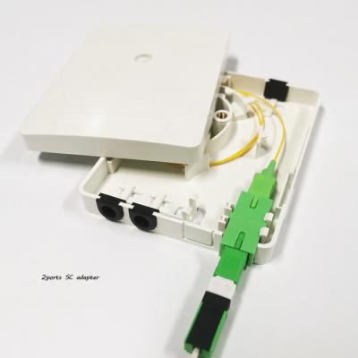 China 2SC Port Fiber Optic Termination Box for FTTH PON Plastic Optical Rosette SC LC Adapters for sale