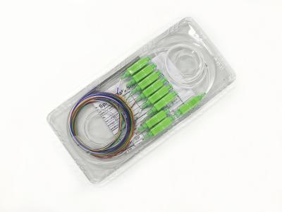 China Fiber Optic PLC Splitter 1x8 With SC Connector Colored Single Mode For PON XGPON Network for sale