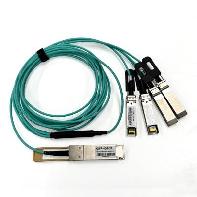 China 850nm 40G QSFP+ To 4 X 10G SFP+ AOC Active Optical Cable 5m OM3 8cores Module Sfp To Sfp Cable for sale