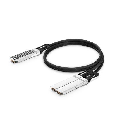 China 1M Compatible 800G OSFP Finned Top to 2 x 400G OSFP Flat Top Ethernet Passive Direct Attach Copper Breakout Cable for sale