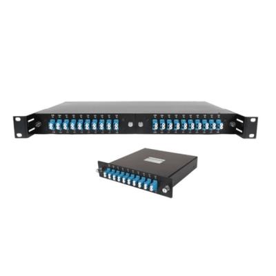 China 19 Inch Rack Fixed Optical Fiber WDM DWDM Modules Cassettes X3 Pluggable For FTTH Transmission for sale