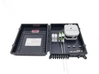China 16Ports Outdoor Optical Distribution Box Black With Sc Adapters Plate For  2x3mm Flat Drop Cable Outlets PC ABS Material for sale