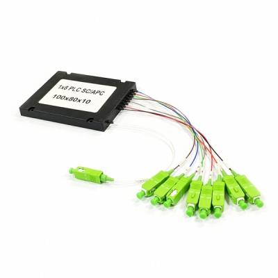 China Fiber Optical Splitter 1x8 ABS G657A1 0.9MM Inlet and Outlet Cable with SC/APC for GPON/EPON Compatible 4G 3G for sale