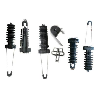 China FTTH Optical Fiber Suspension Dead End Cable Anchor Clamp For ADSS Cable 8-12mm for sale