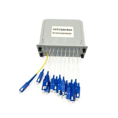 China New Fiber Optic PLC Splitter Plug-in type 1x16 LGX box card insert with SC/UPC Connector module in Telecommunication systems for sale