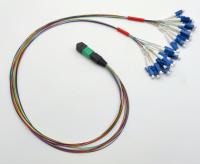 China MPO Harness Cable 12 fibers fanout LC PC colored pigtails MM OM3 MM 8F 12F 24F LSZH MPO MTP Fiber Optic Patch Cord for sale