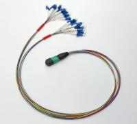 China MPO Harness Cable 12 fibers fanout LC PC colored pigtails MM OM3 MM 8F 12F 24F LSZH MPO MTP Fiber Optic Patch Cord for sale