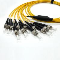 China MPO Female to ST Connector Fiber Breakout Cable Elite 0.35dB 12 Fiber 9/125 Single mode, Type B, LSZH for sale