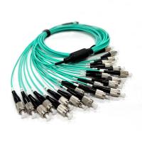 China MPO MTP OM3 FTTH Breakout Cable 12F with  FC Connector Fiber Optic 3mm Patch Cord for sale