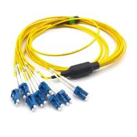 China 24 Fiber MPO UPC to 12x LC/UPC Breakout Cable Single Mode OS2  Elite Loss ≤0.35dB Type B LSZH 3.0mm for sale