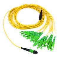 China Network Solution Optical Fanout Cable MPO-SC 12 Cores Os2 Singlemode 9/125 1m 3m 5m Type A MPO Breakout Fiber Patch Cord for sale