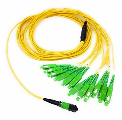 China Network Solution Optical Fanout Cable MPO-SC 12 Cores Os2 Singlemode 9/125 1m 3m 5m Type A MPO Breakout Fiber Patch Cord for sale
